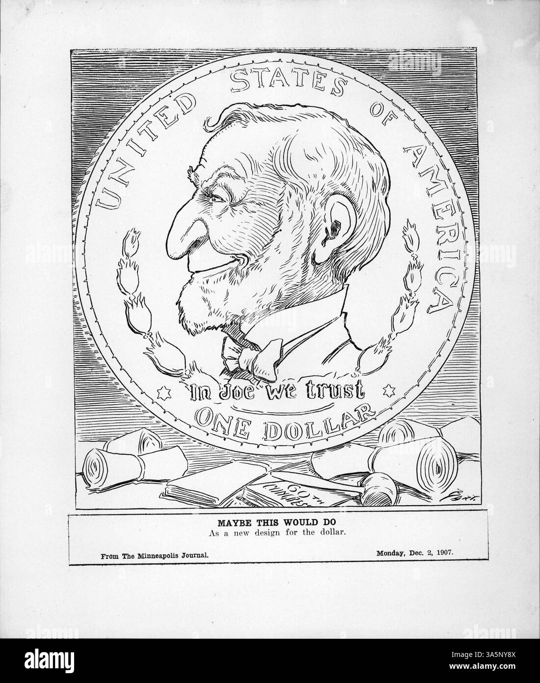 A proposed design for the new One-Dollar coin features Joe Cannon ...