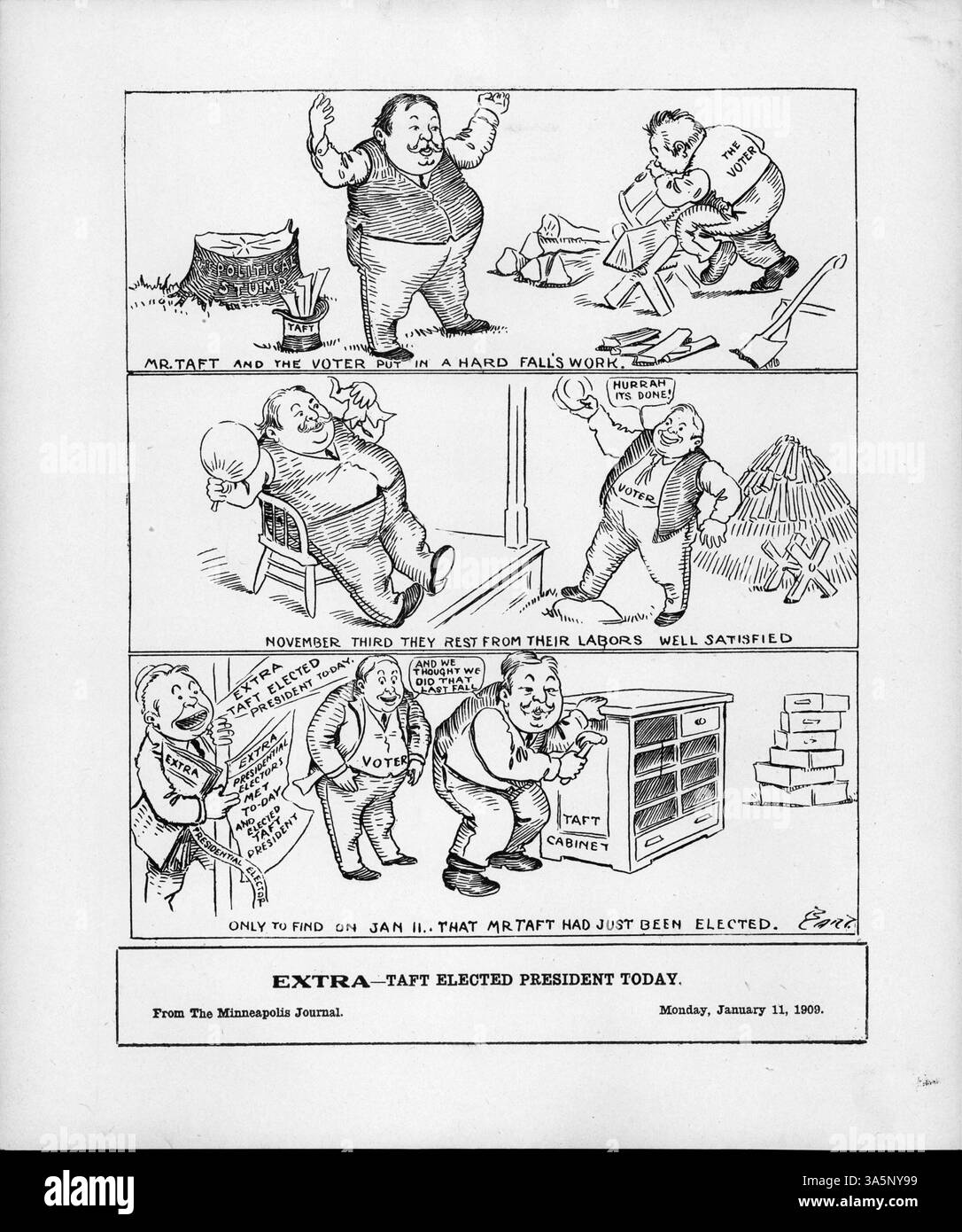 A political cartoon depicting William Taft’s election as President. The ...