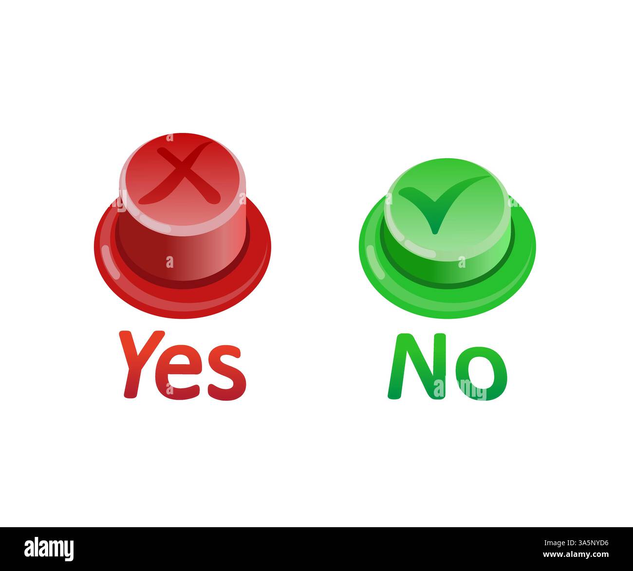 Toggle switch. Yes and no. On white background. Vector illustration ...