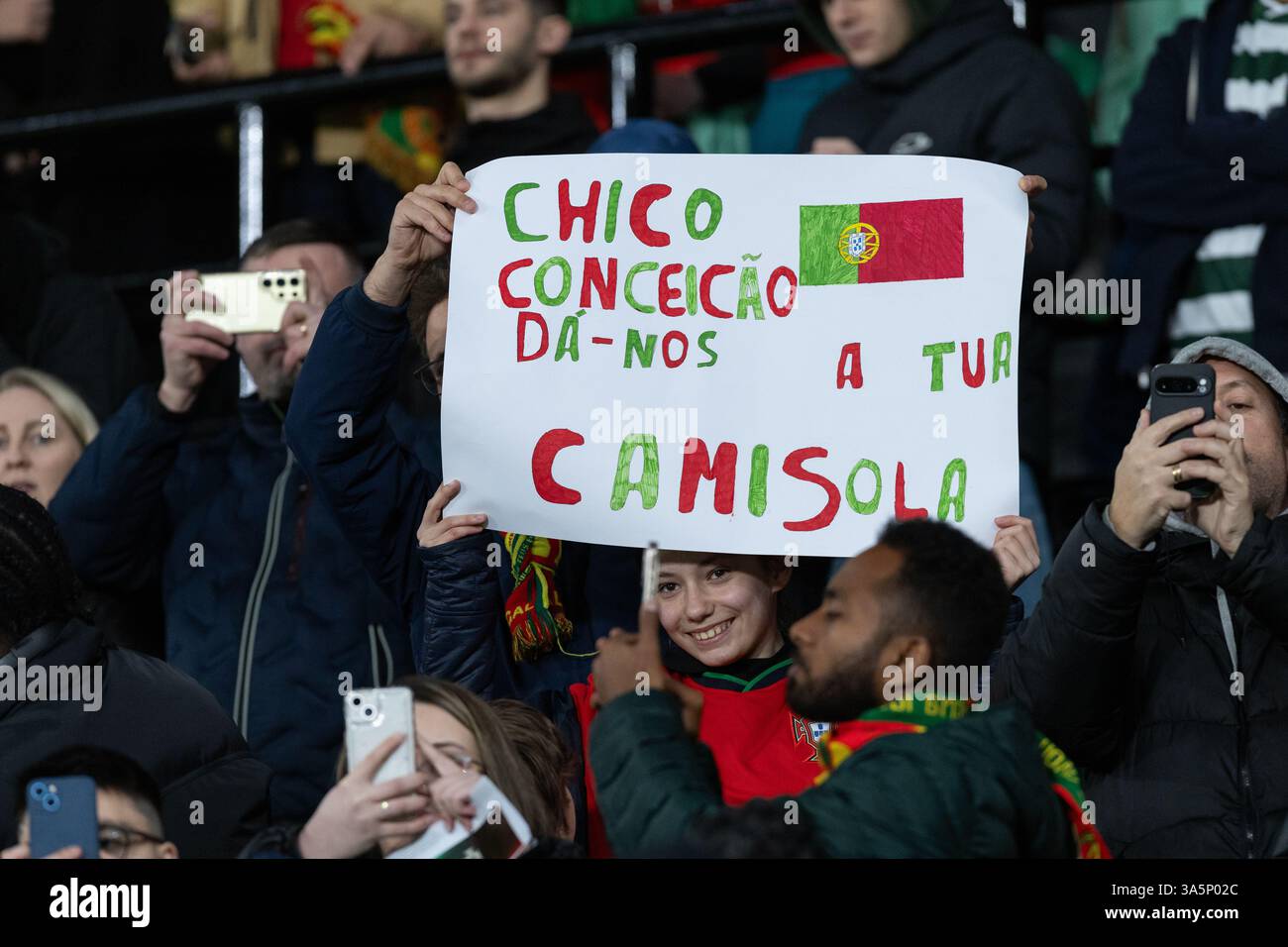 March 23, 2025. Lisbon, Portugal. Portugal supporters during the 2nd ...