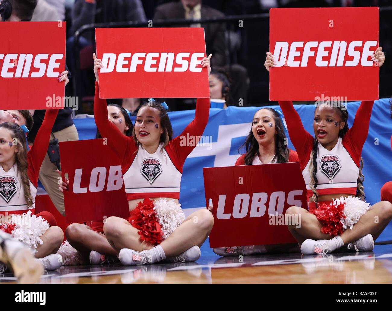 Cleveland, United States. 23rd Mar, 2025. New Mexico Lobos cheerleaders ...