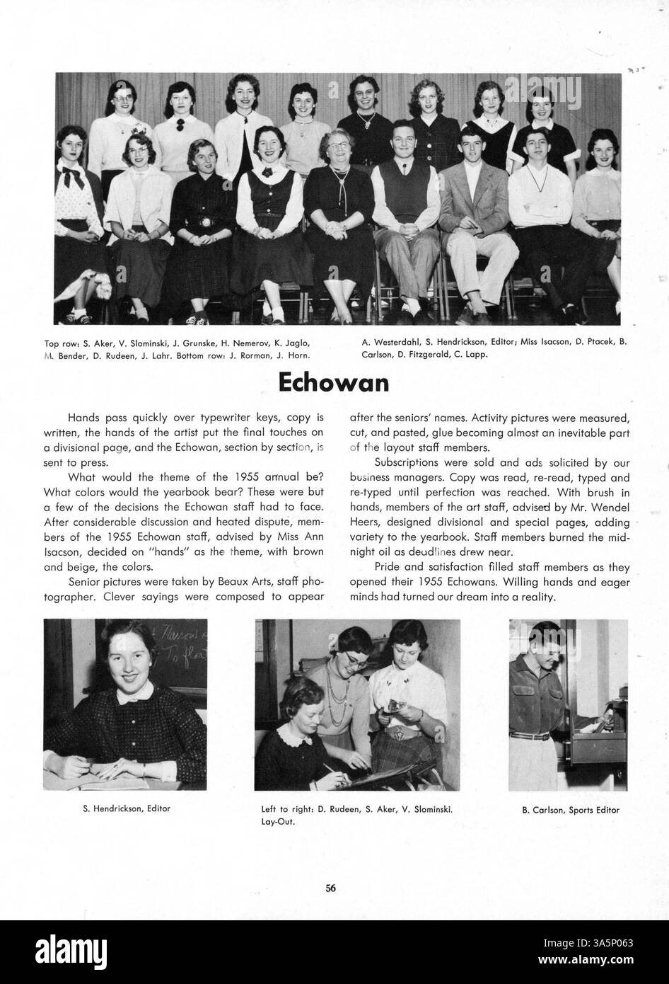 The 1955 Echowan yearbook from St. Louis Park High School features ...