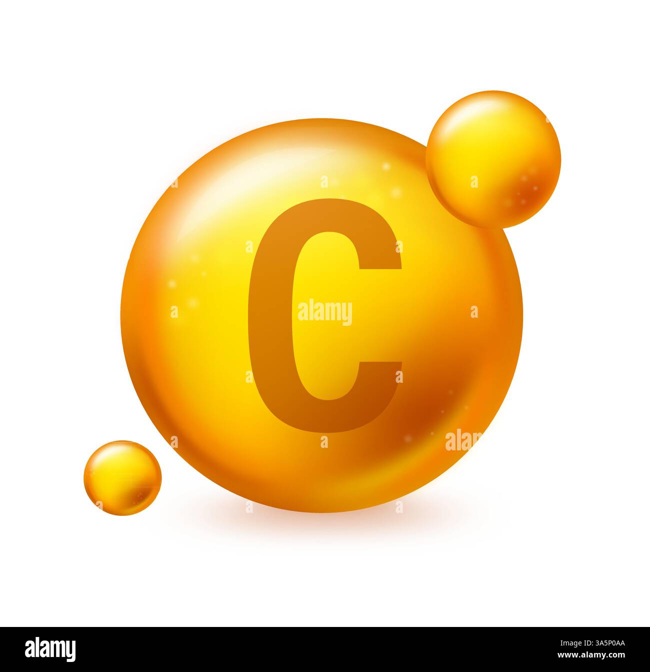 Vitamin C gold shining pill capcule icon. Pill capcule vector ...