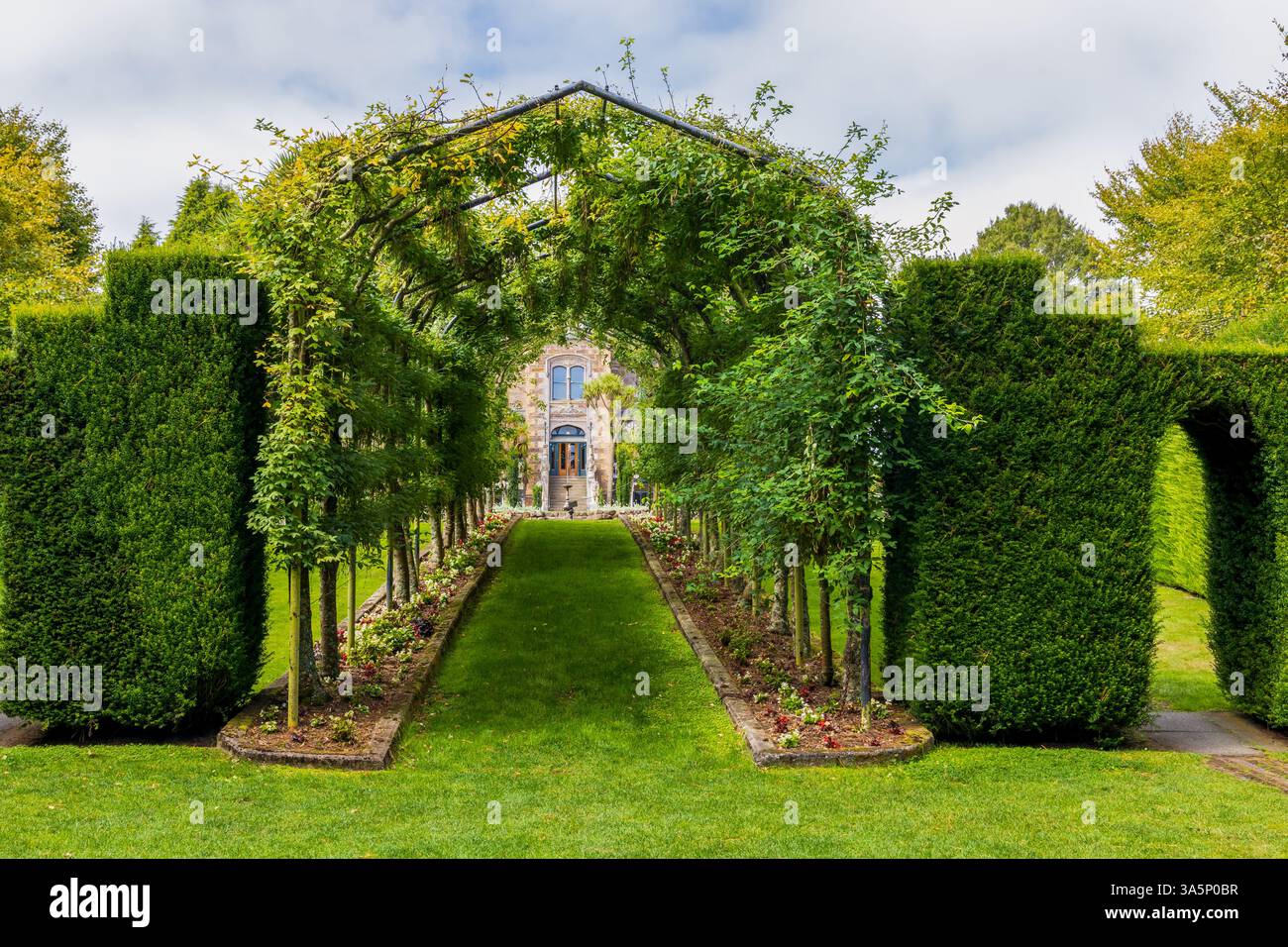 Beautiful Garden of Larnach Castle on a sunny day. Dunedin, New Zealand ...
