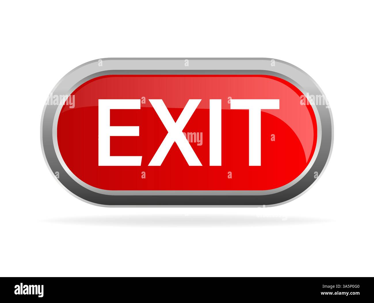 Emergency red exit sign. Protection symbol. Fire icon. Vector stock ...