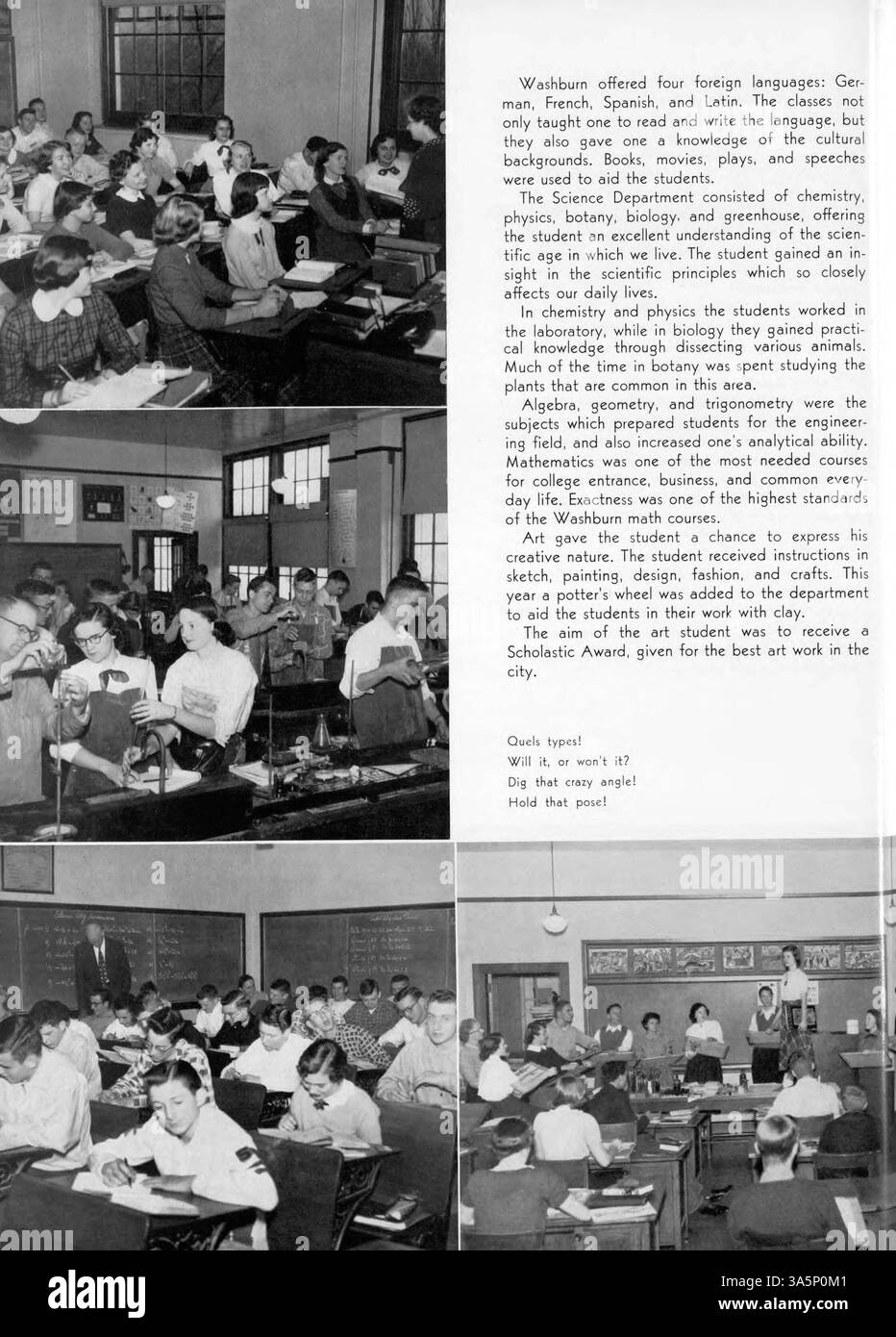 The 1953 Washburn Yearbook, Wahian, documents student, teacher, and ...