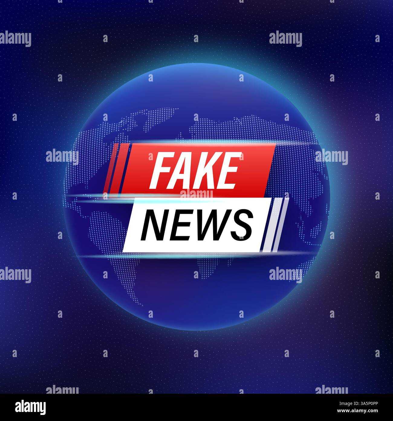 Abstract template with fake news tv on light background. Business man ...