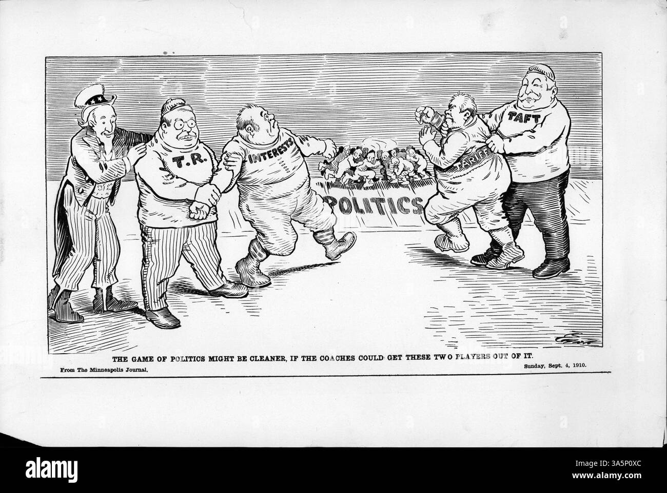 The cartoon depicts theodore roosevelt and president taft as foo hi-res ...