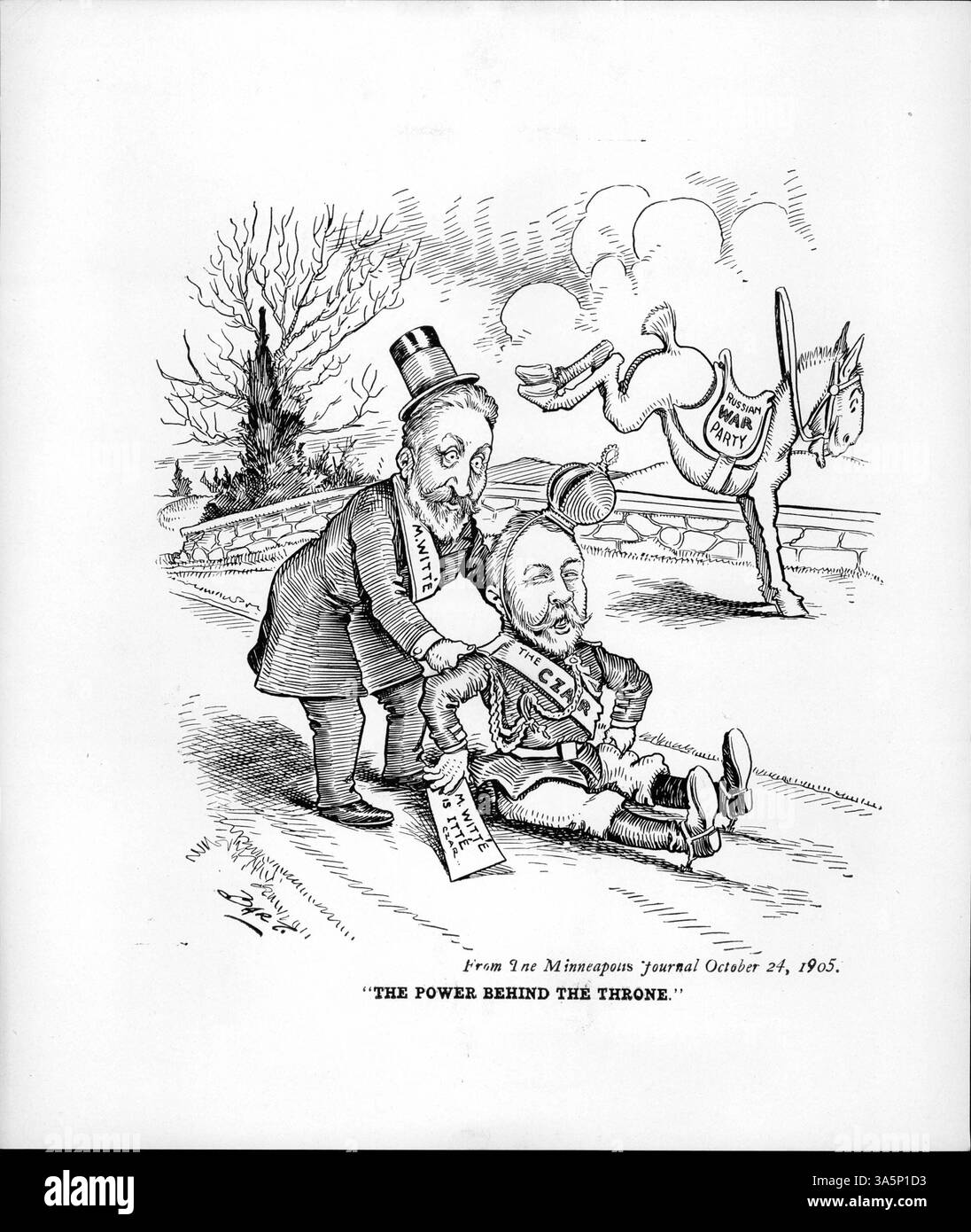 Sergei Witte is depicted helping the Czar after an incident, holding a ...