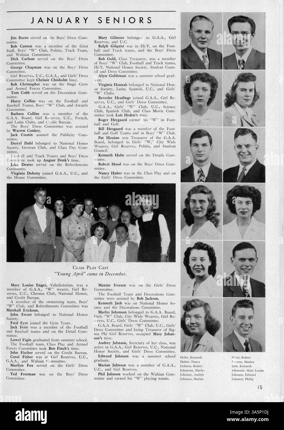 Of students during the 1944 1945 school year hi-res stock photography ...