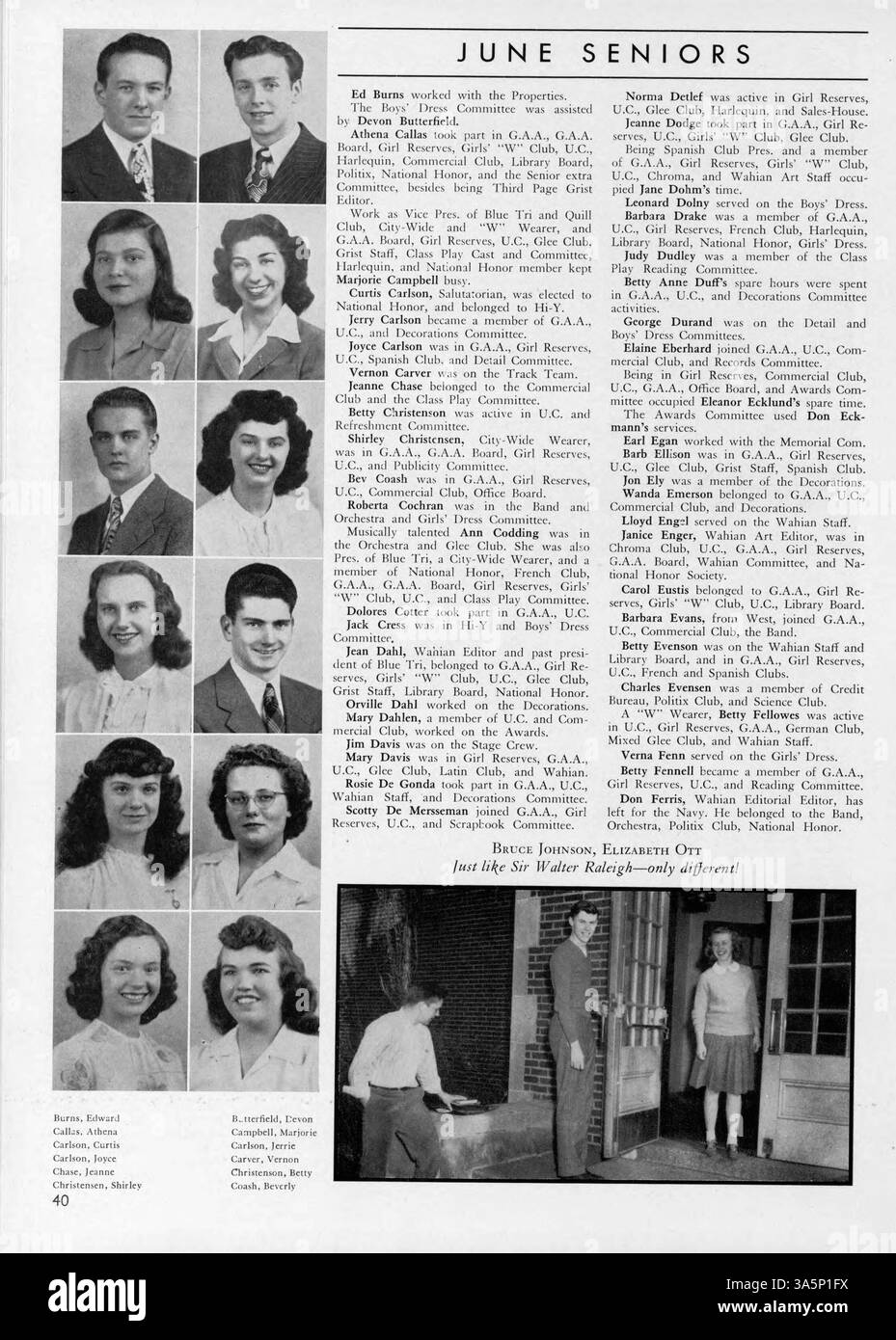 The 1945 'Wahian' yearbook captures the academic, athletic, and social highlights of Washburn ...