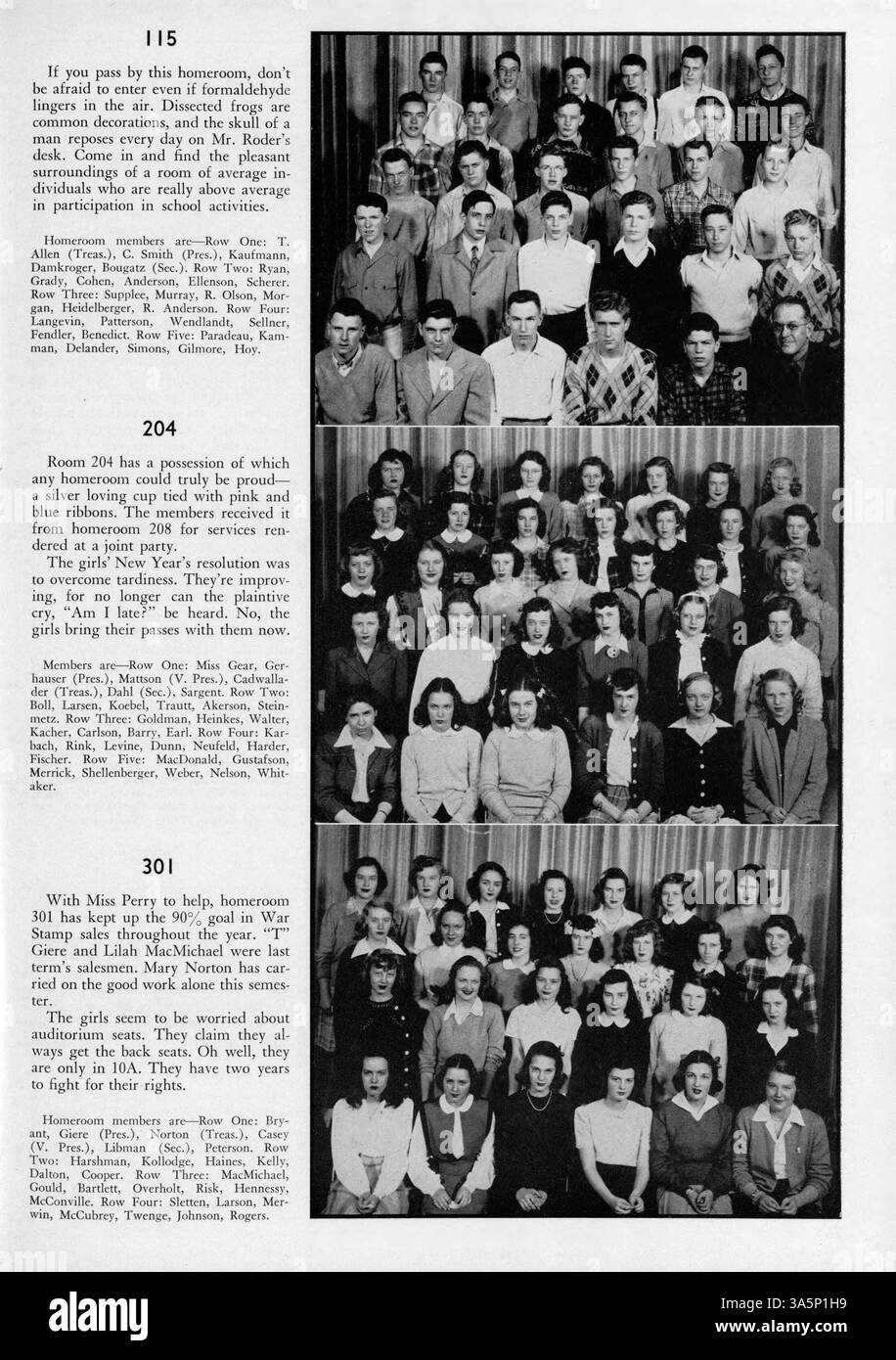 The 1945 'Wahian' yearbook from Washburn High School captures the ...
