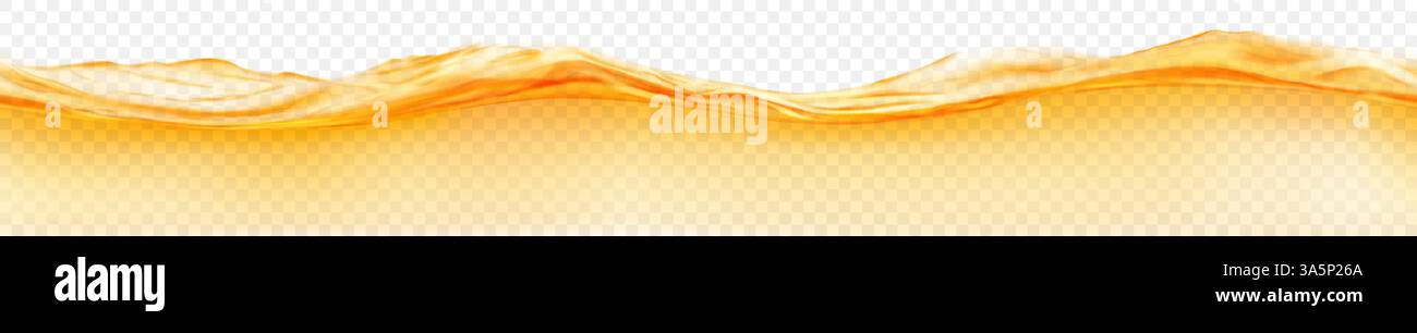 Translucent water wave in yellow colors, with seamless horizontal ...