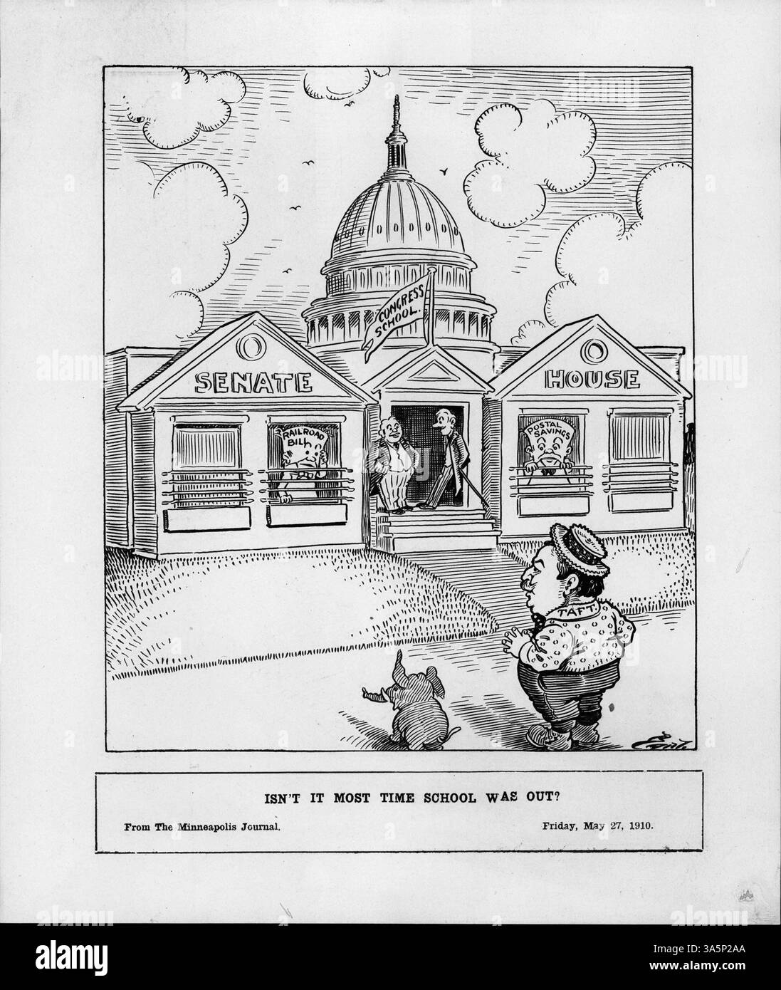 This political cartoon shows President Taft with an elephant and a ...
