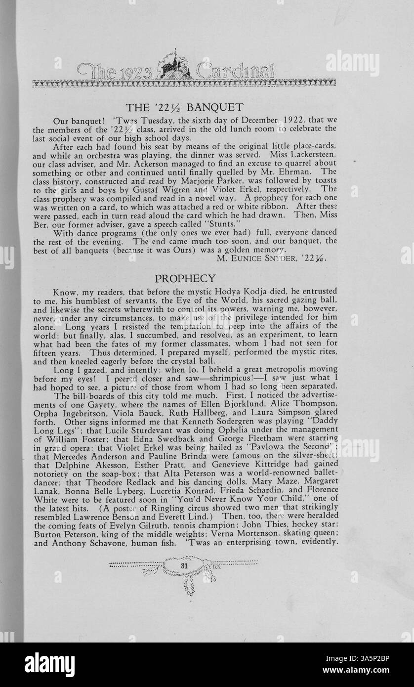 The Cardinal Yearbook from 1923 captures East High School’s student ...