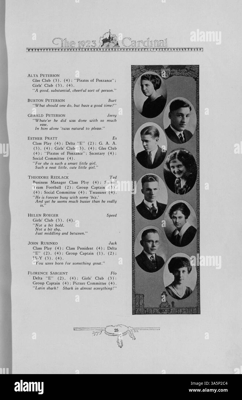 The 1923 cardinal yearbook features the student body and faculty hi-res ...