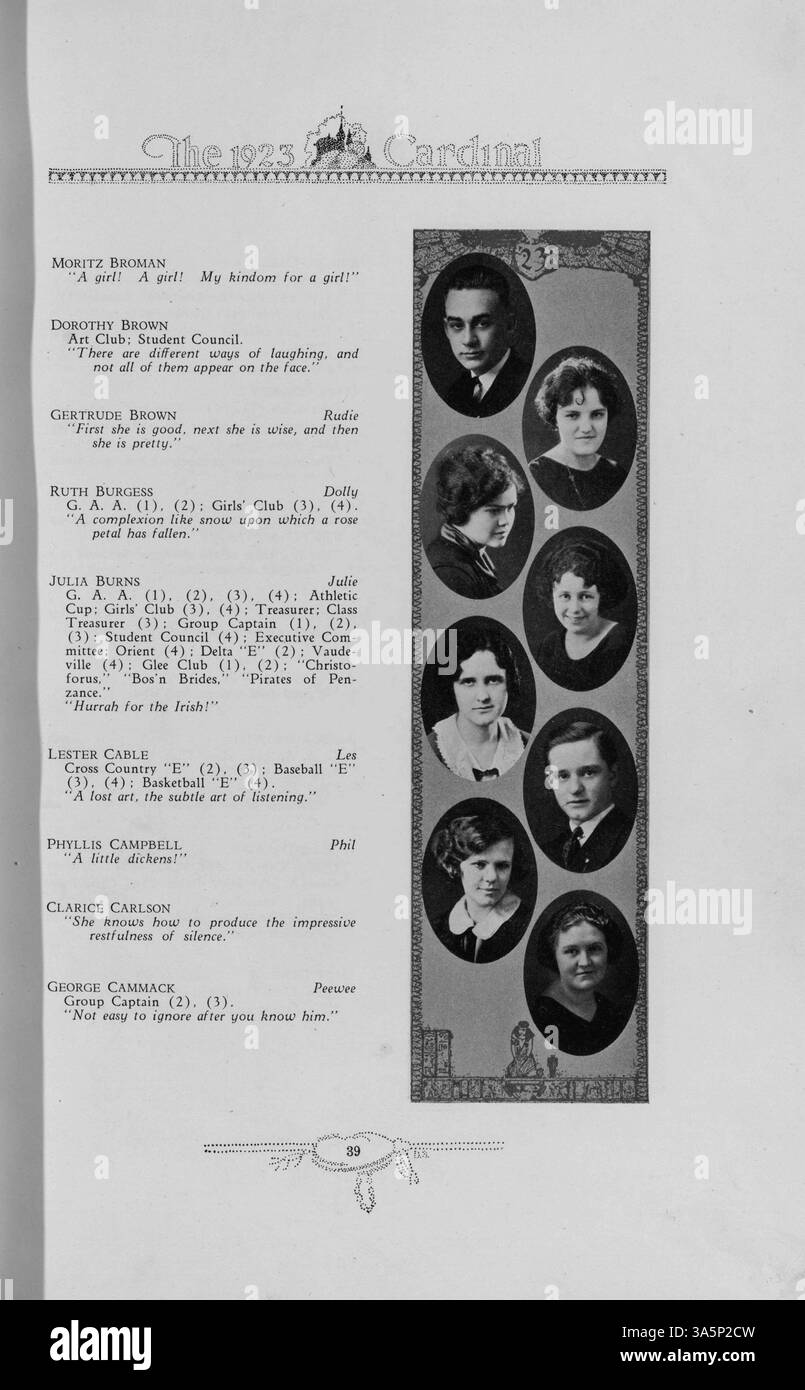 The 1923 Cardinal Yearbook provides a snapshot of student life at East ...