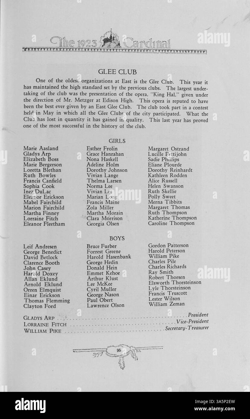 This 1923 edition of the 'Cardinal' yearbook from East High documents ...