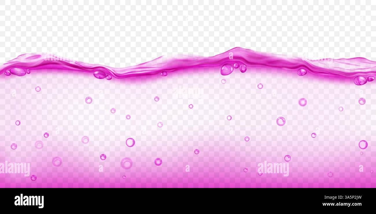 Translucent purple water wave with air bubbles floating inside ...