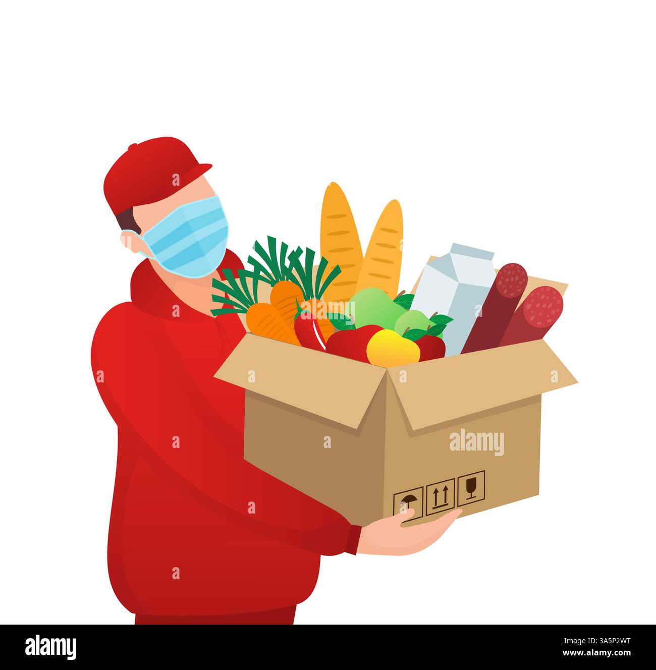 Flat banner with delivery service. Delivery service. Food delivery ...