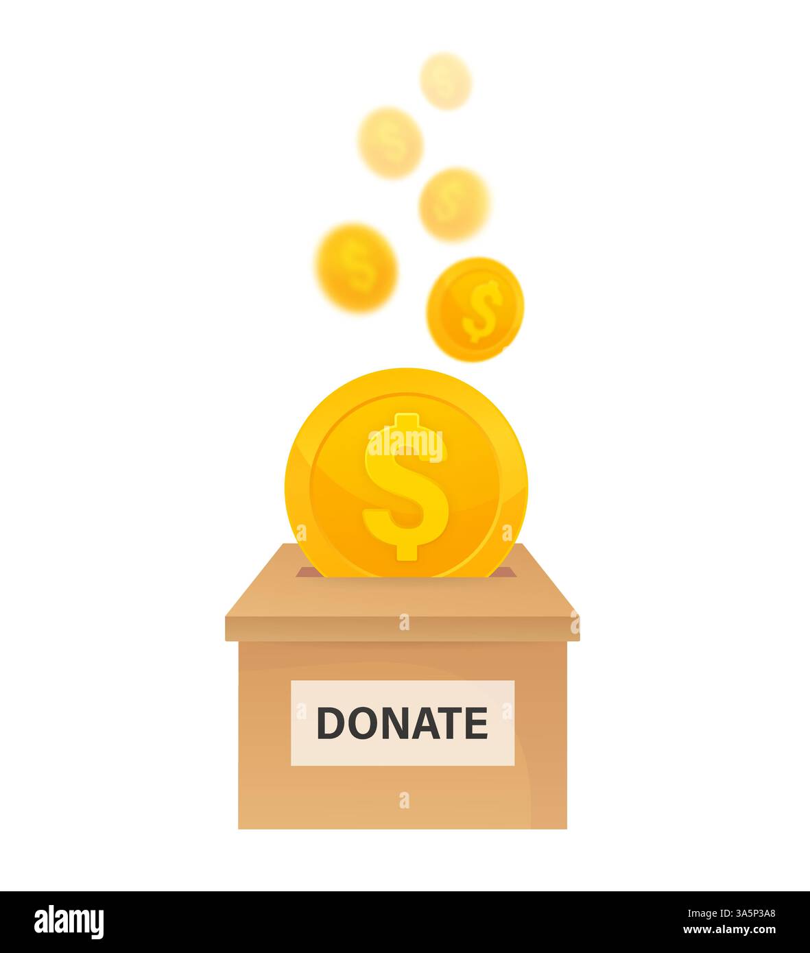 Donate coin, great design for any purposes. 3d isometric illustration ...