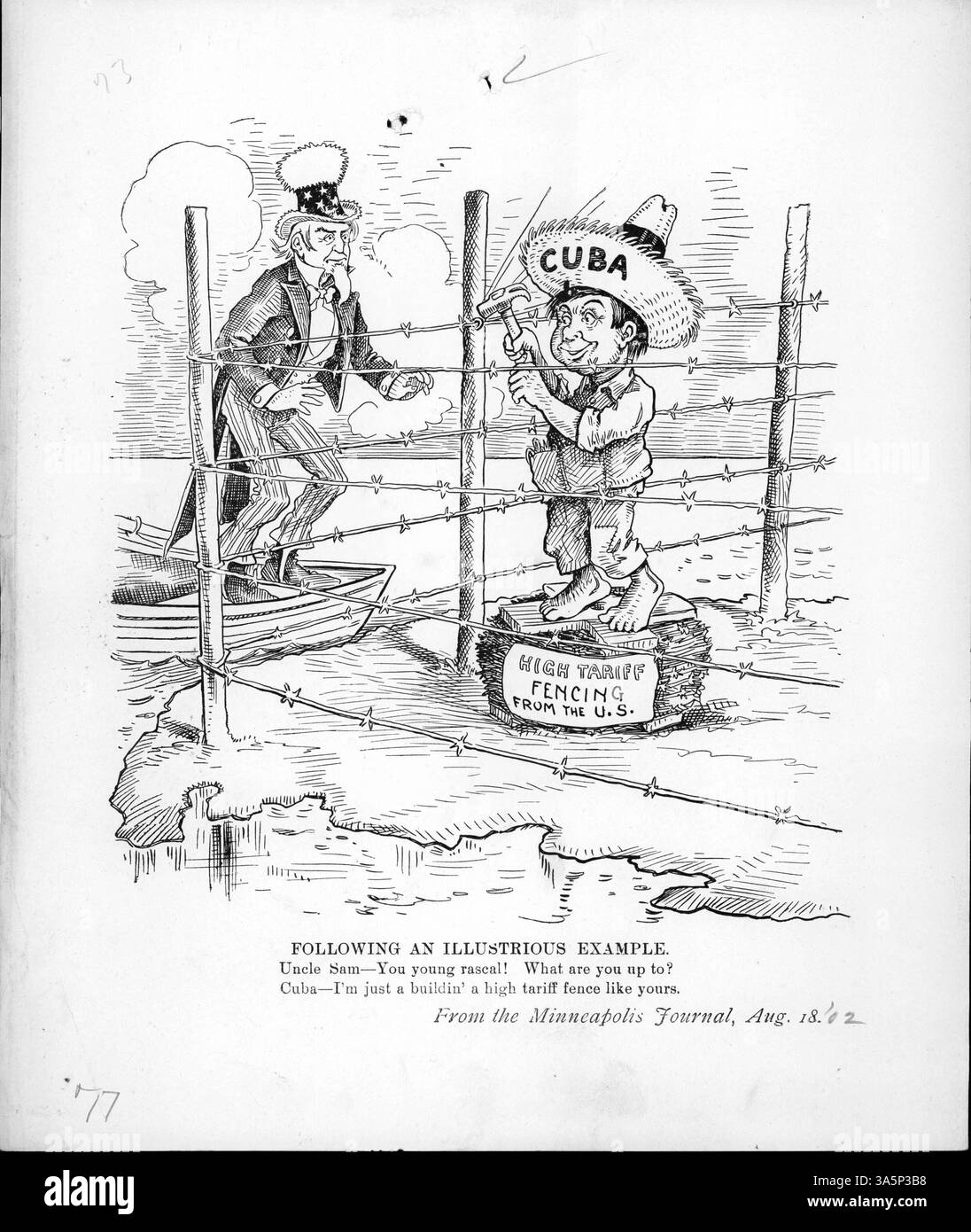 In this 1900s political cartoon Black and White Stock Photos & Images ...