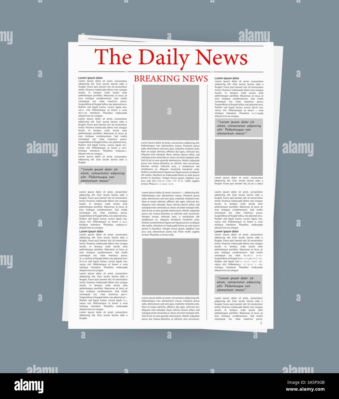 Newspaper, great design for any purposes. Vector editorial print layout ...