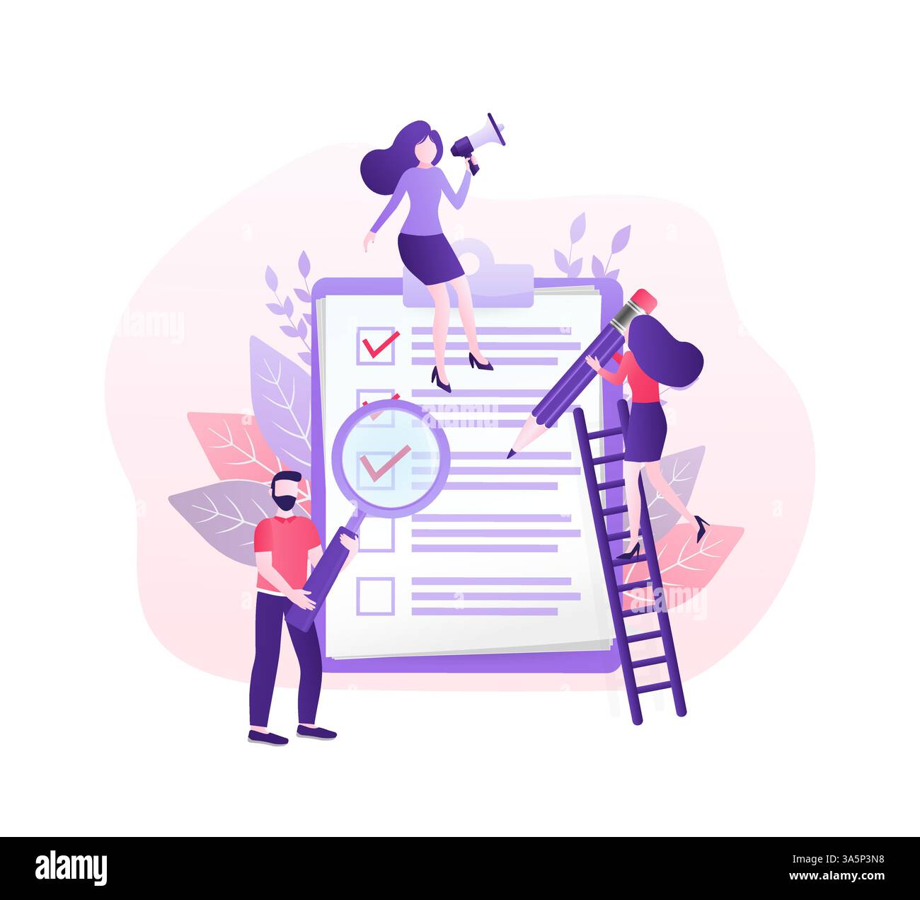 Checklist people, great design for any purposes. Flat vector character ...