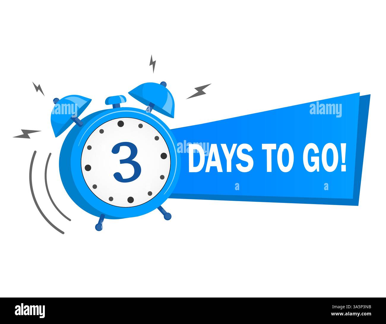 Three days to go. Vector stock illustration on white background. label ...