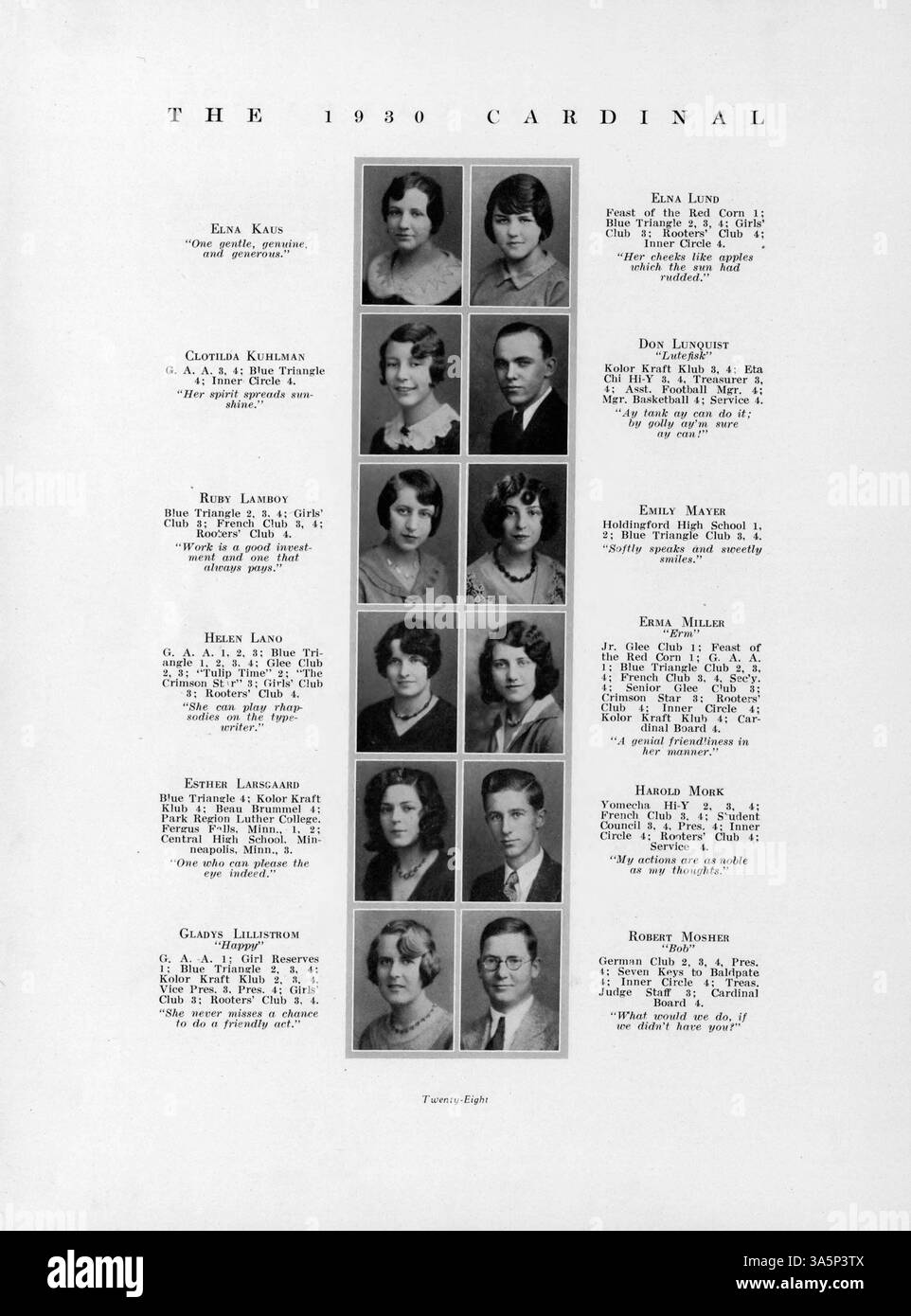 The Cardinal Yearbook for 1930 documents the Marshall High School student body, faculty ...