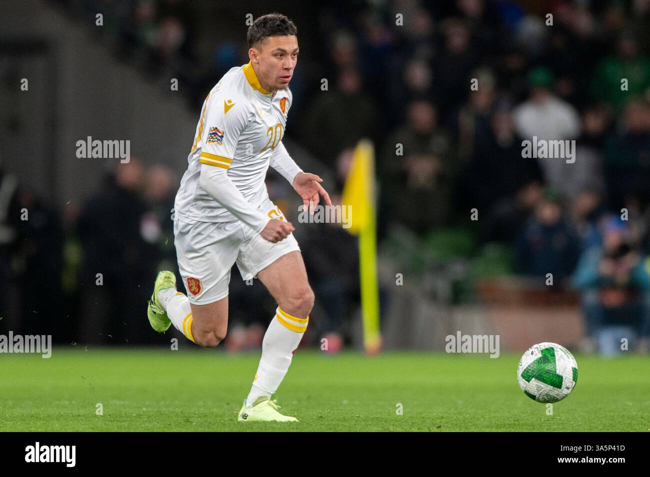 Filip Krastev of Bulgaria runs to the ball during the UEFA Nations ...