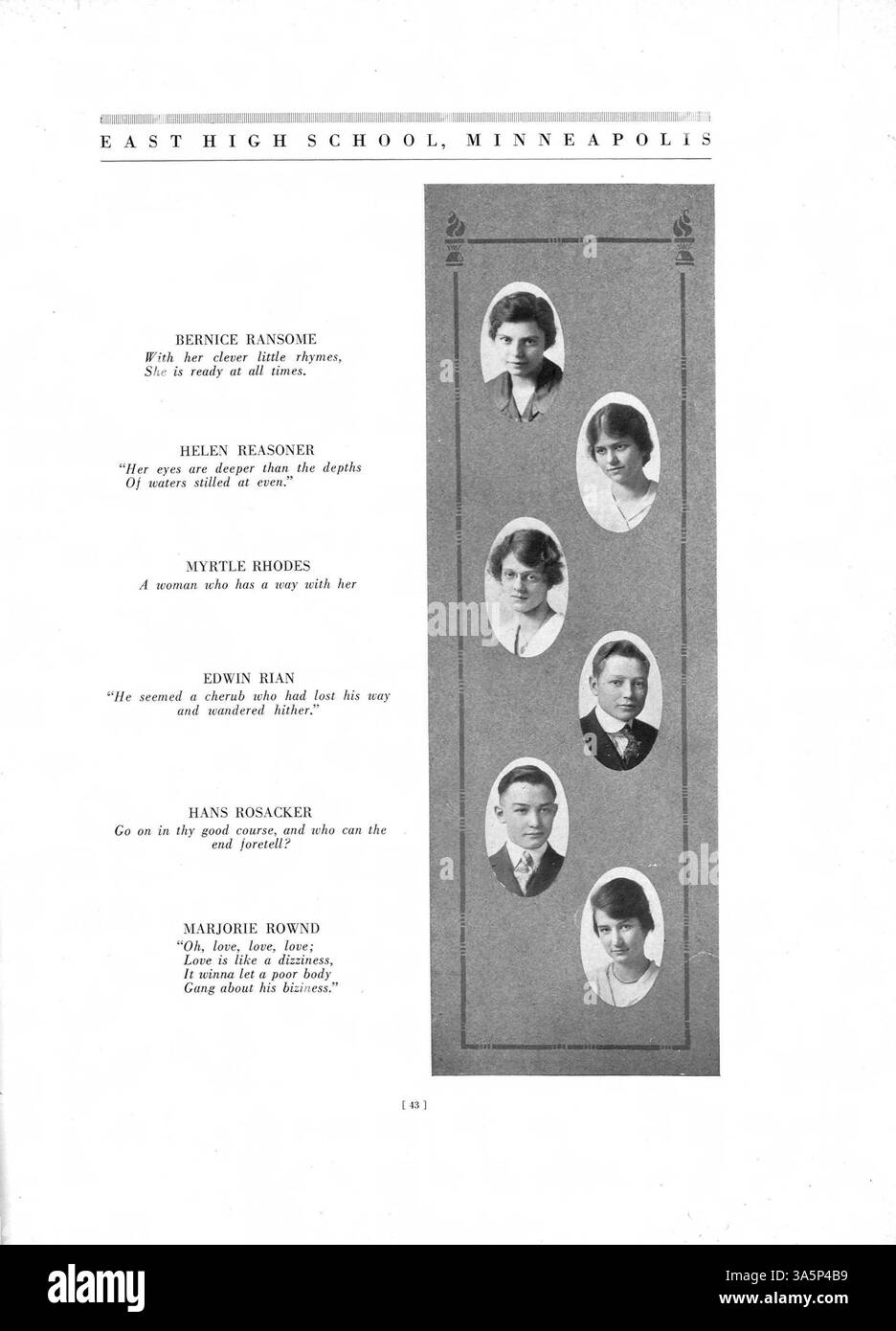 This high school yearbook from 1918 documents the accomplishment hi-res stock photography and ...