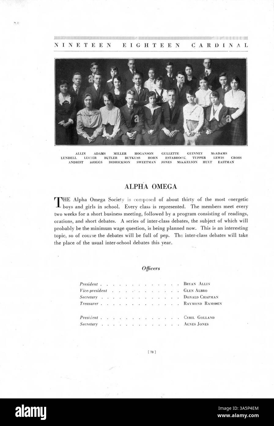 Documenting student life during the 1917 1918 school year hi-res stock ...