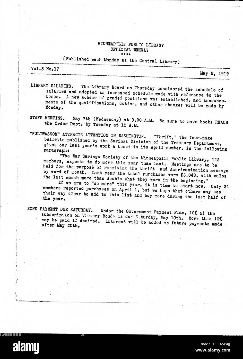 The 1919 bulletin for the minneapolis public library provided em hi-res ...