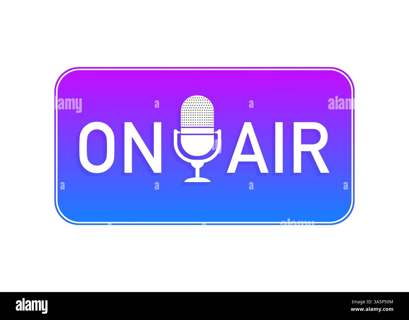 3d on air button for banner design. Internet button isolated on white ...