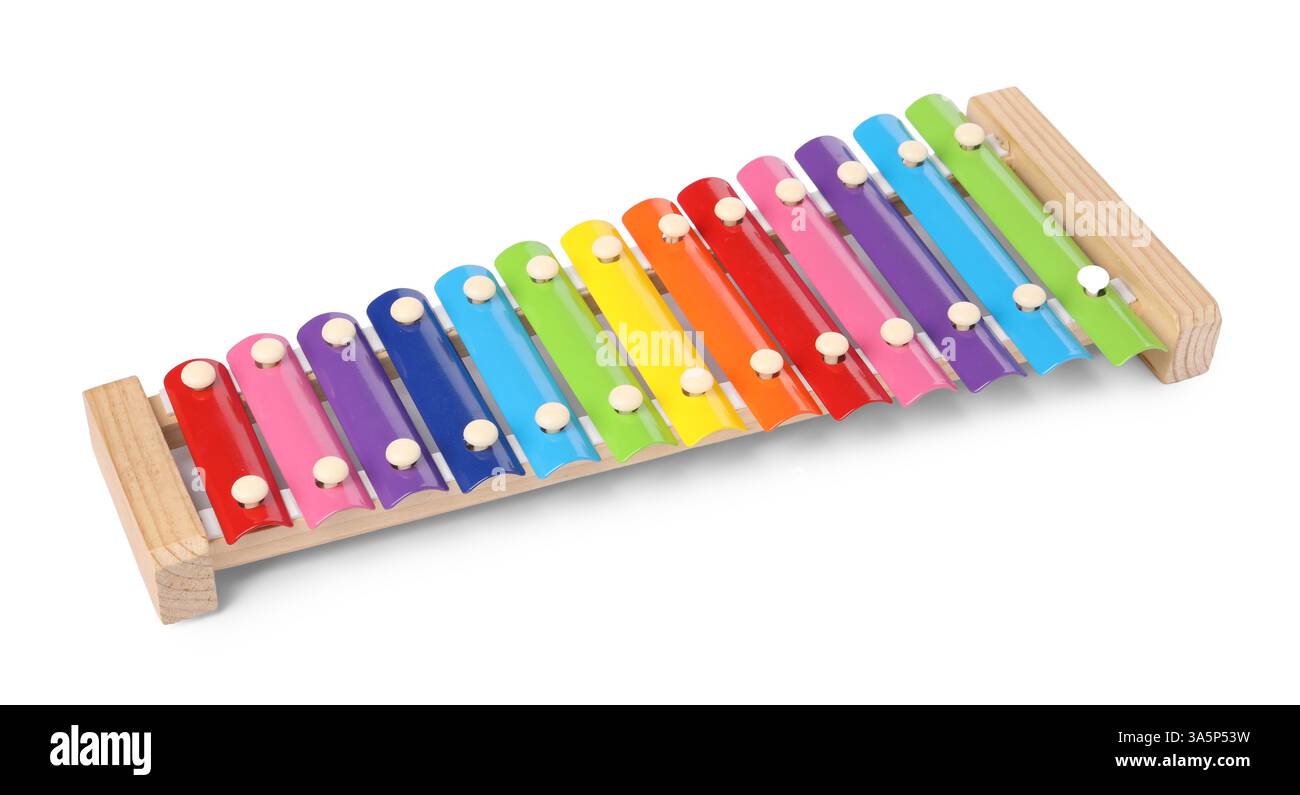 Colorful toy xylophone isolated on white. Child's musical instrument ...