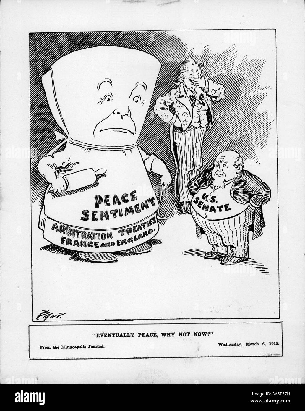 This political cartoon shows a perplexed u s senate grappling w hi-res ...