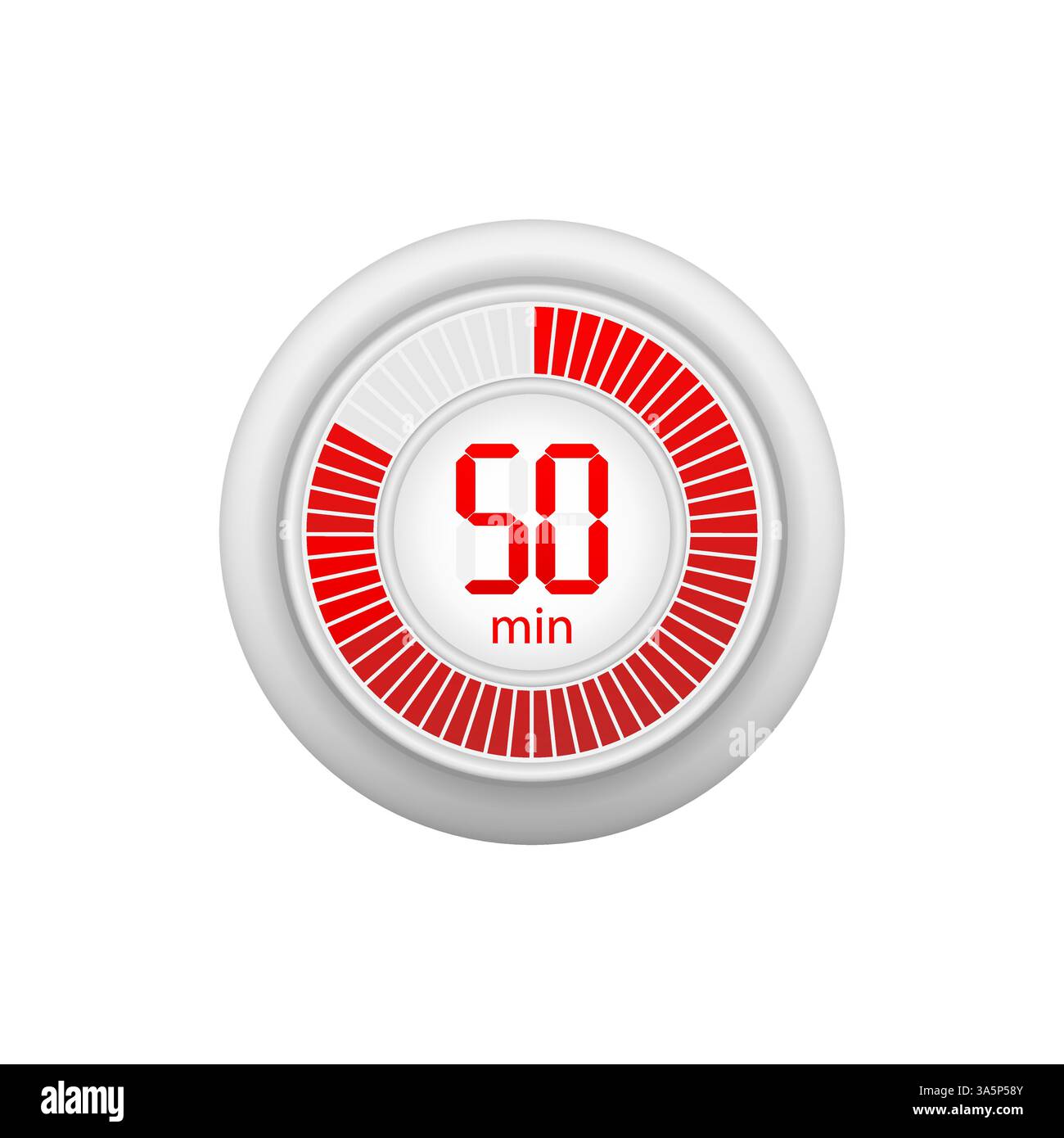 Icon of a timer with 50 minutes on the white background. Vector ...
