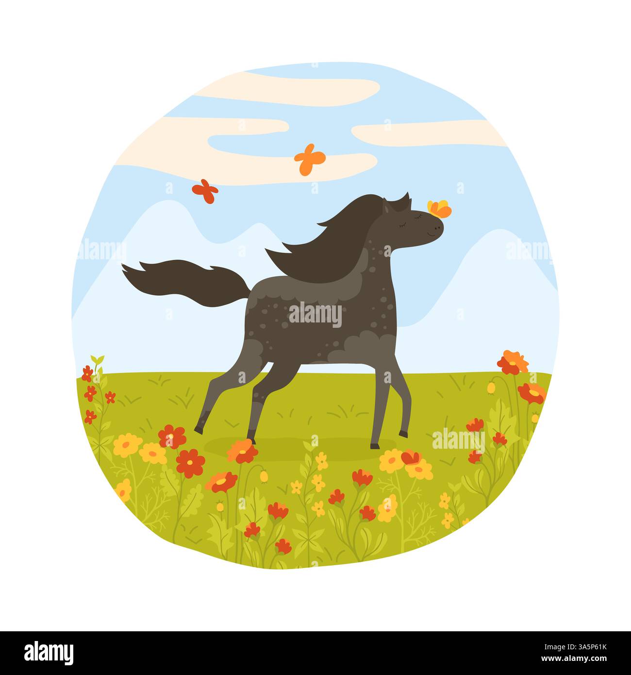 Stallion runs Stock Vector Images - Alamy