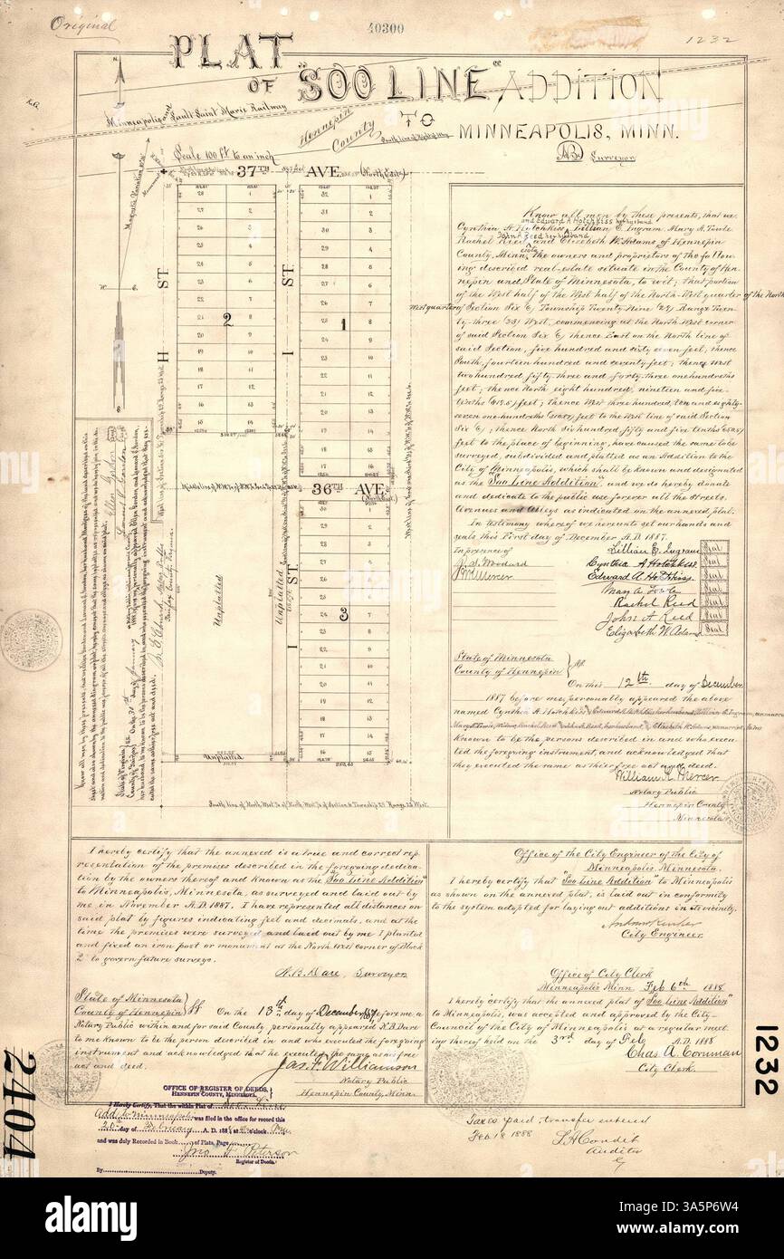 This plat map showcases the Soo Line Addition to Minneapolis ...
