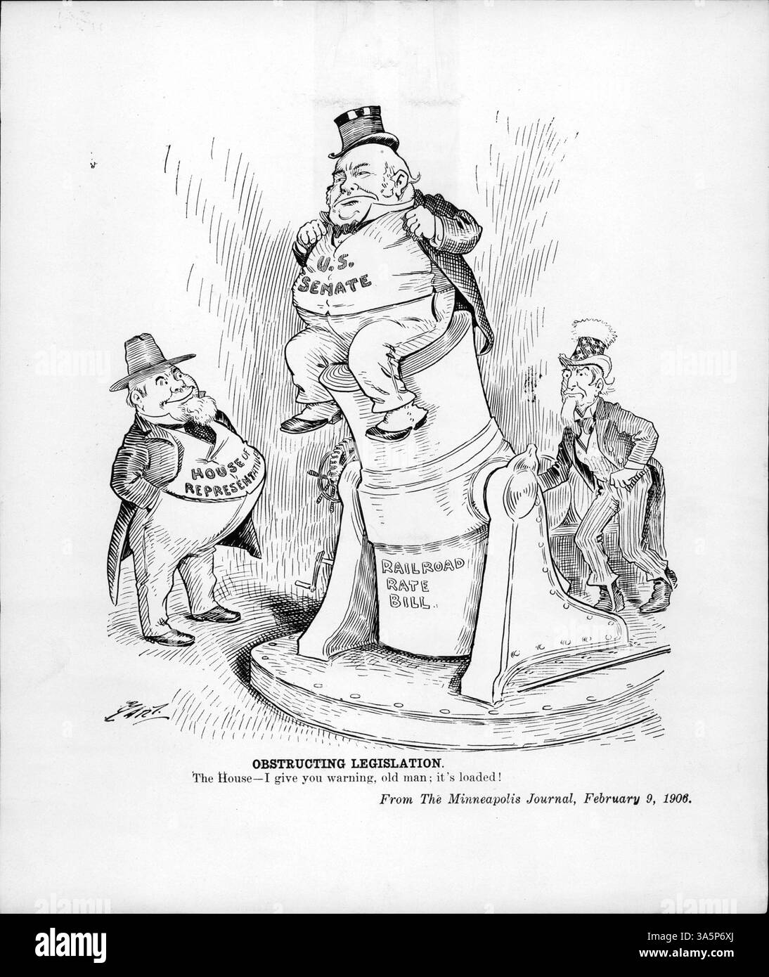 This political cartoon depicts the U.S. Senate sitting on top of a ...