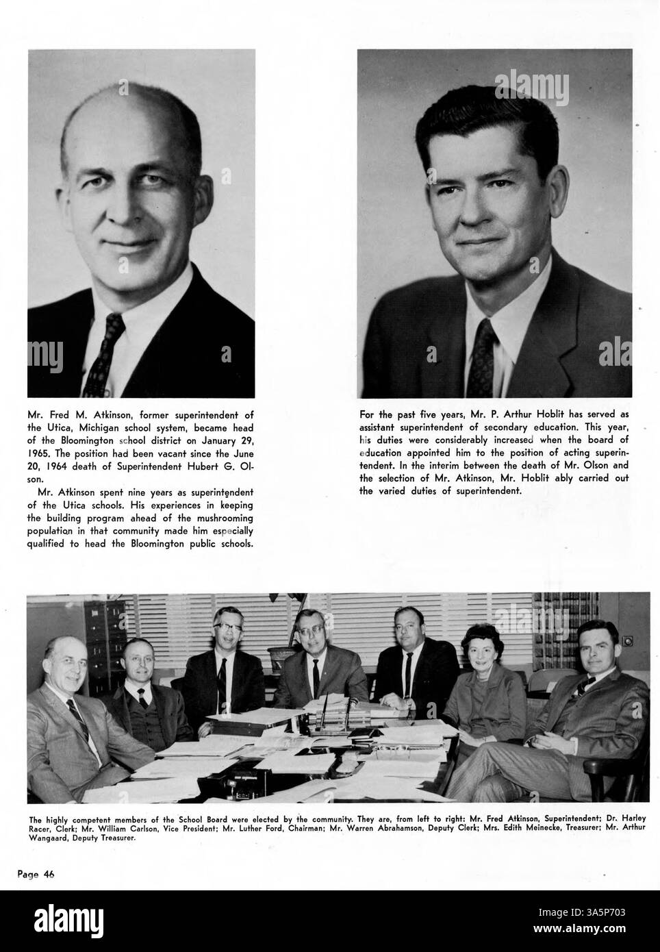 The 1965 'Bear' yearbook documents the Bloomington High School ...