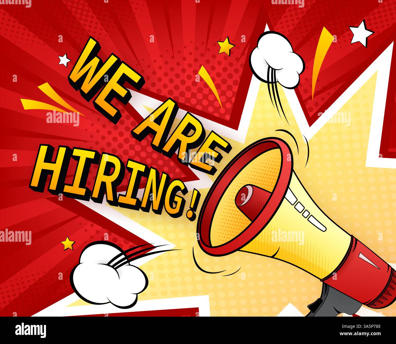 We are hiring word. Pixel style illustration. Vector illustration ...