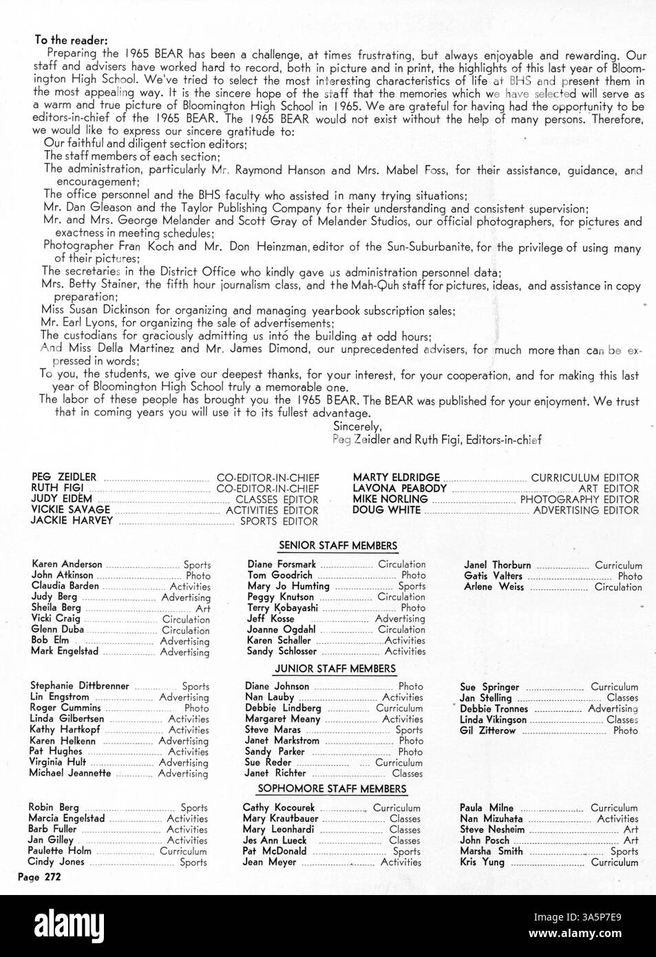 The 1965 bloomington high yearbook provides a detailed snapshot hi-res stock photography and ...