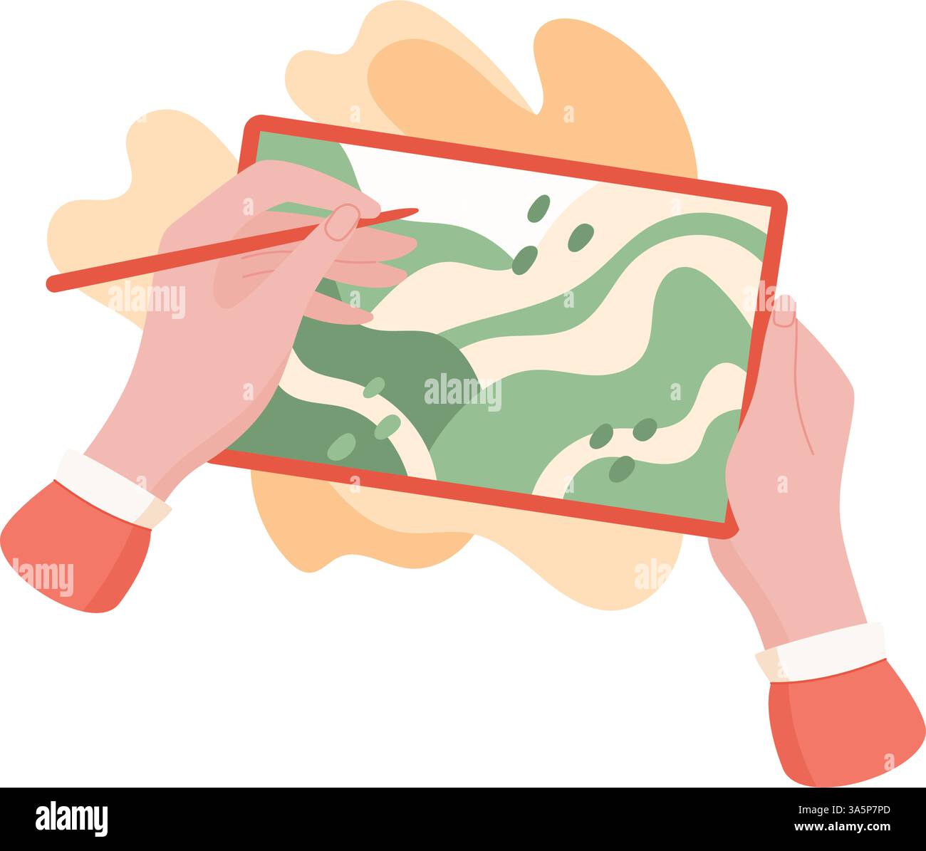 Hands scroll woman tablet hi-res stock photography and images - Alamy
