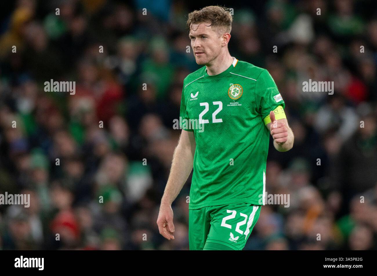Dublin, Republic Of Ireland. 24th Mar, 2025. Nathan Collins of Ireland ...