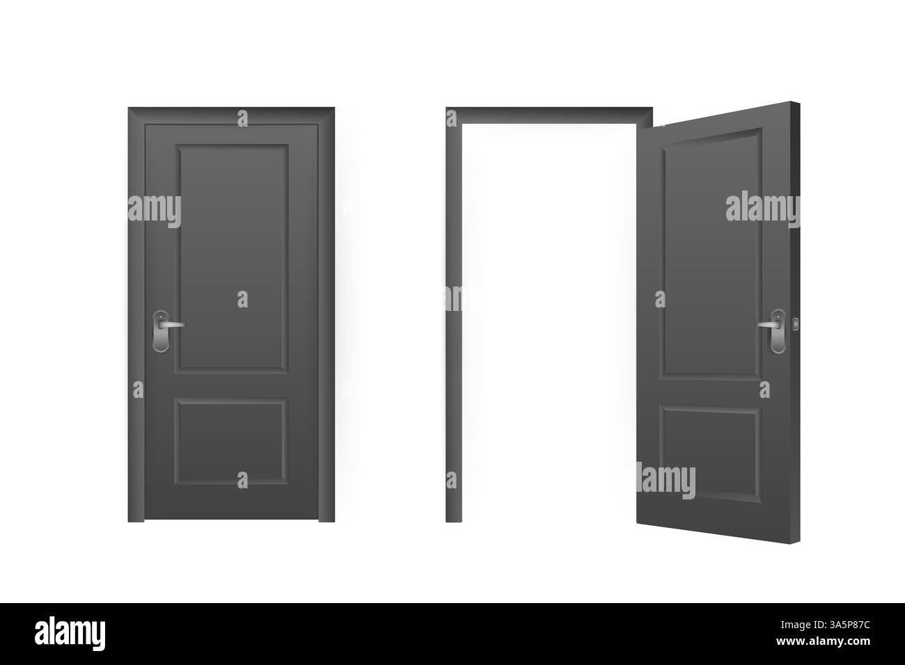 Realistic door for decorative design. Furniture vector illustration set ...