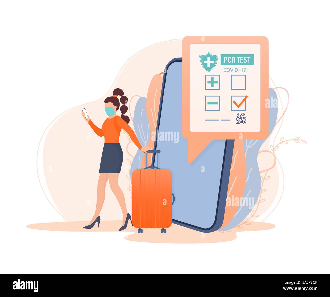 Illustration with negative pcr test people for paper design. Vector ...