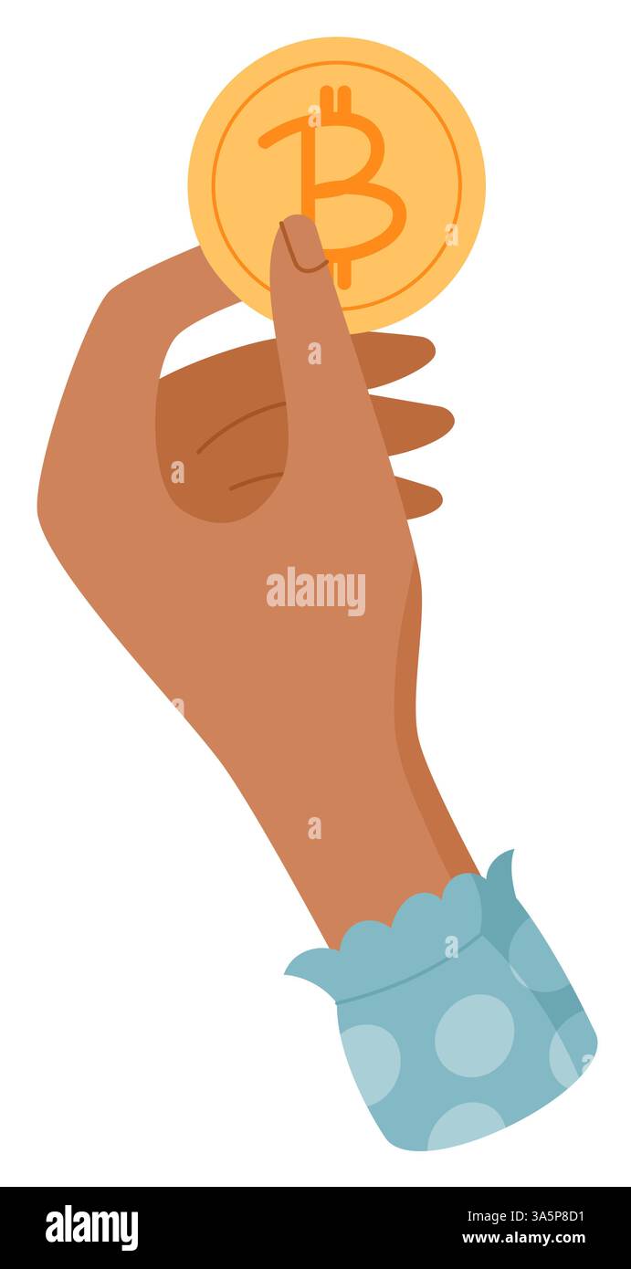 Woman gold coin bitcoin Stock Vector Images - Alamy