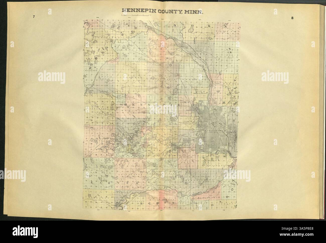 This comprehensive atlas of Hennepin County, Minnesota, includes ...